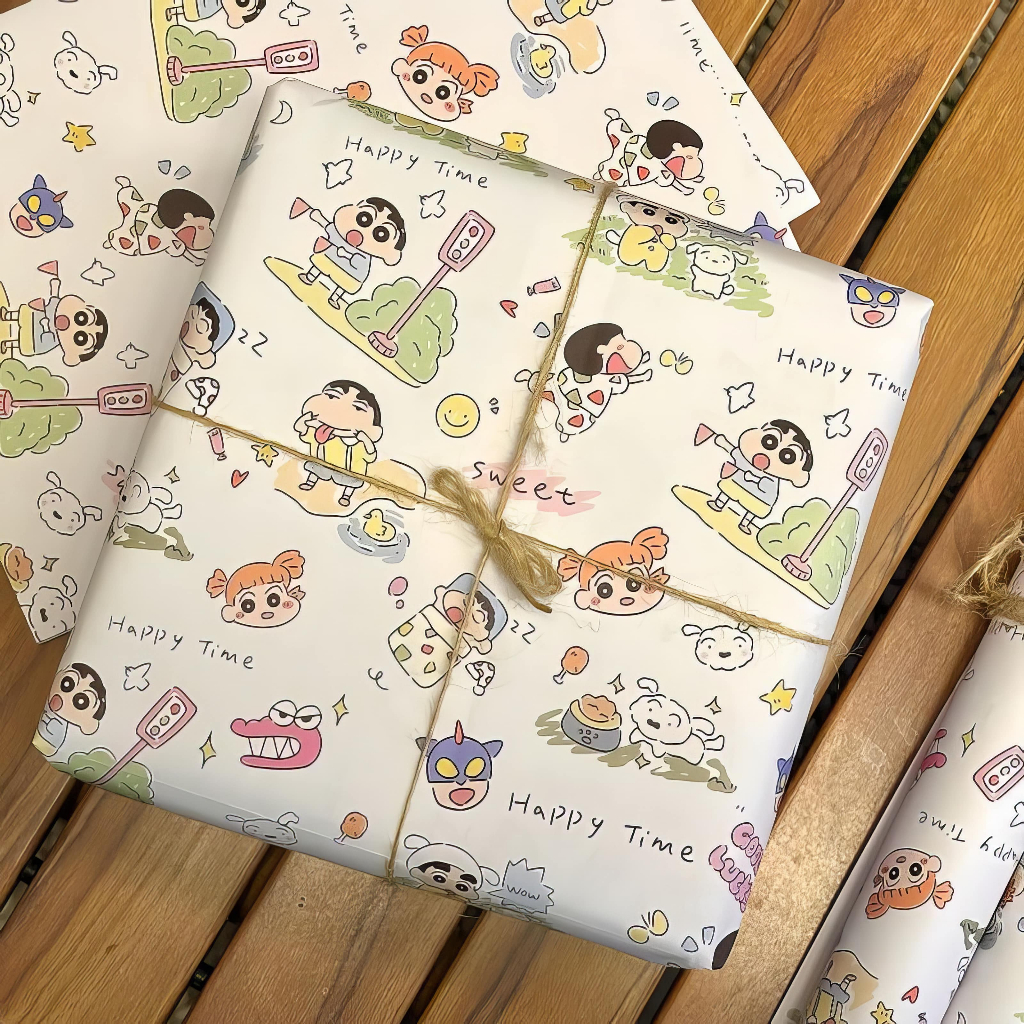 🇲🇾 2pcs Crayon Shin Chan Gift Wrapping Paper Present Wrappers 生日礼物纸包装纸 ...
