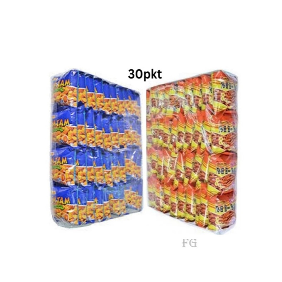 Snek Ku Mimi Prawn Flavoured Snacks 16g x30s / Tam Tam Crab Flavoured ...