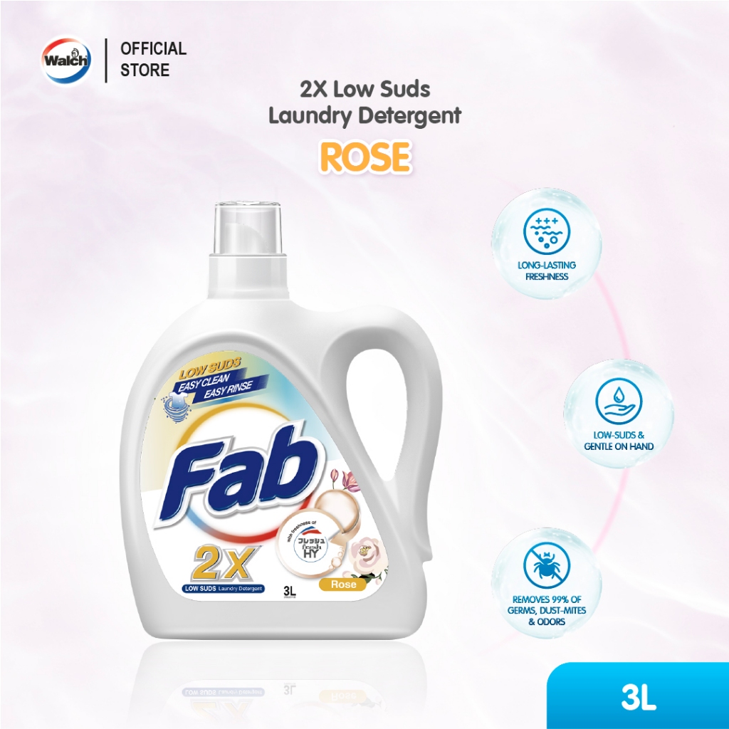 Fab 2x Low Suds Laundry Detergent - Rose (3L) | Shopee Malaysia
