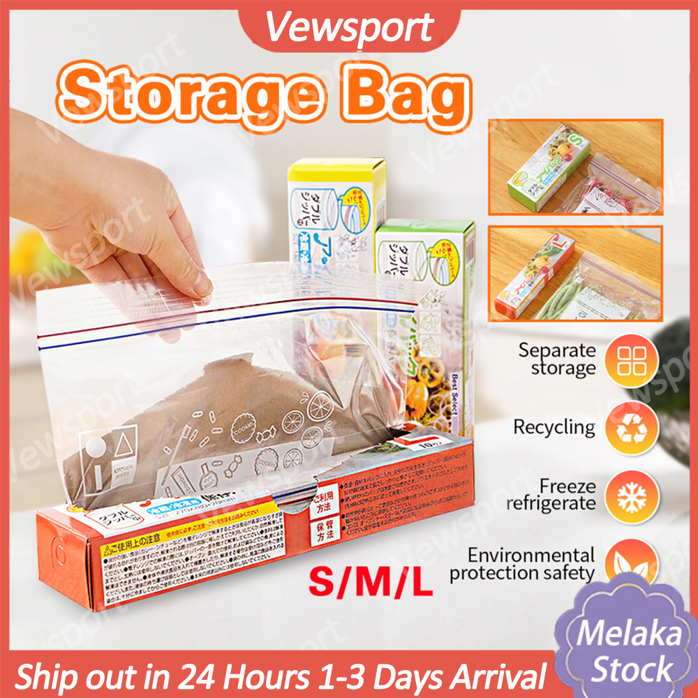 🔥Transparent Zip Lock Food Bag Freezer Resealable Storage Zipper Bag ...