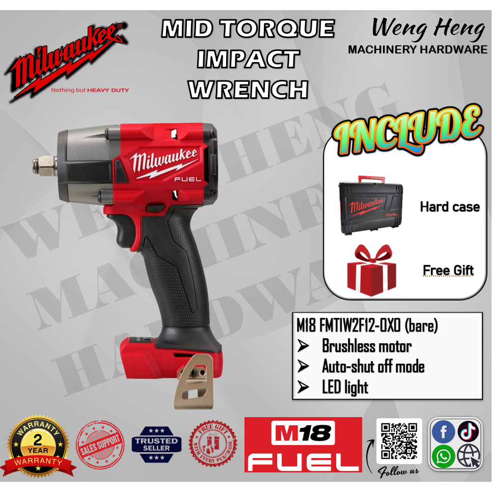 MILWAUKEE M18 FUEL Mid Torque Impact Wrench - MODEL M18 FMTIW2F12 ...