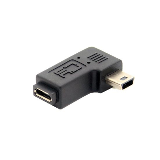 Mini USB 5 Pin Male to Micro USB Female Right 90 Degree Angle Adapter ...