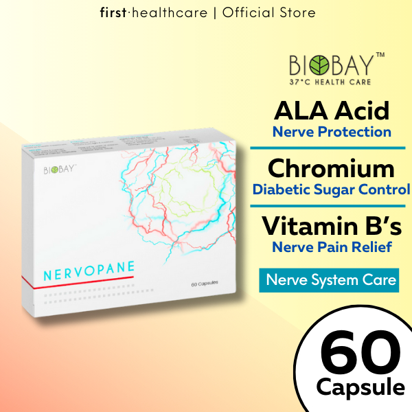Biobay Nervopane Vitamin B Complex B12 Alpha Lipoic Acid Zinc Chromium Diabetic Support Nerve ...