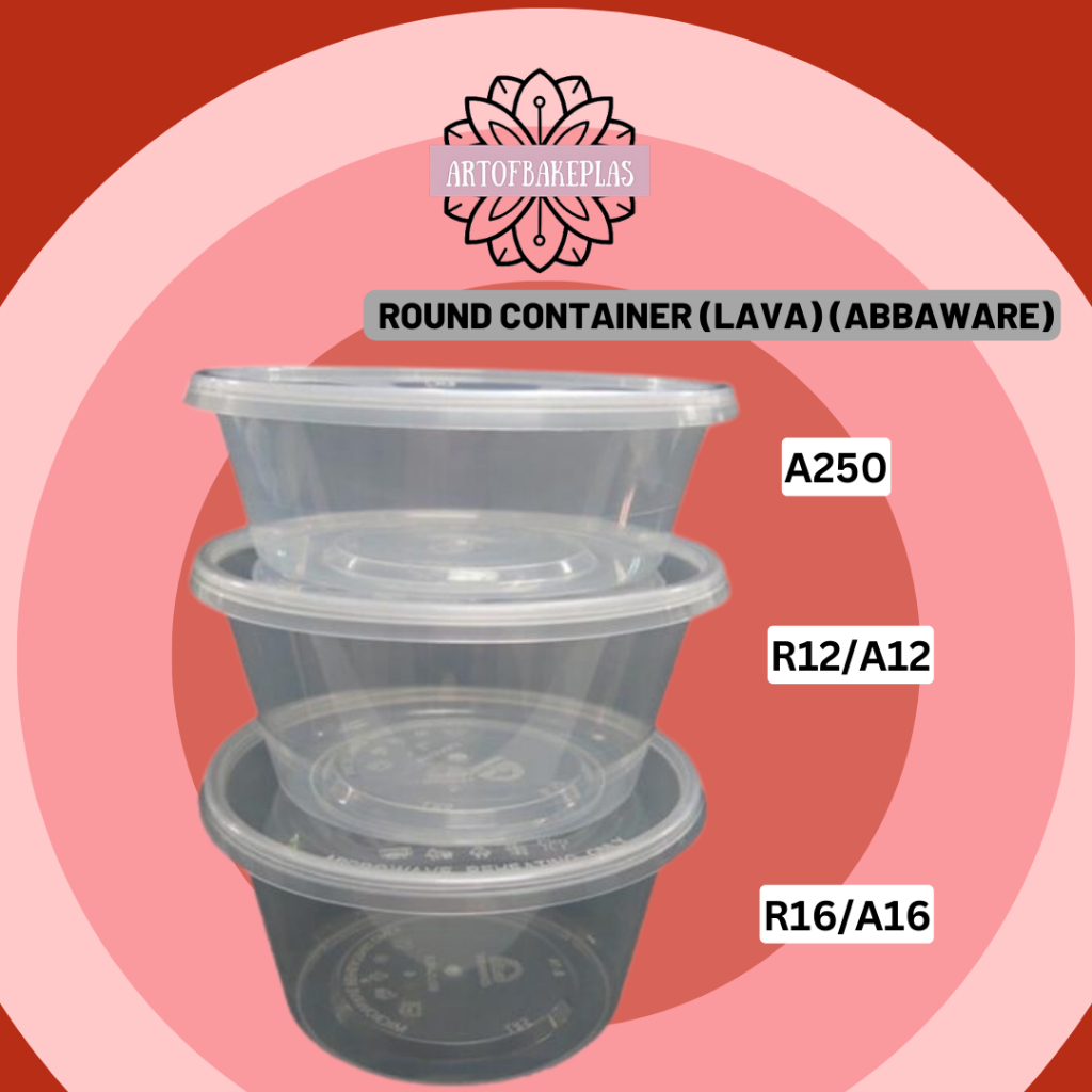 A250 R12 R16 Round Container with Lid / Disposable Plastic Food Box ...