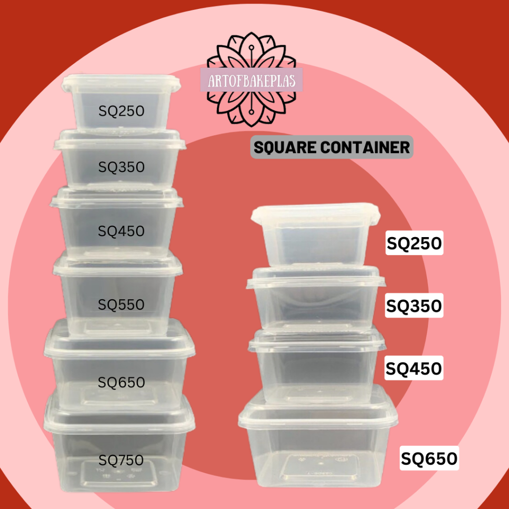 PP Square Container With Lid SQ250 SQ350 SQ450 SQ650 SQ750 ...