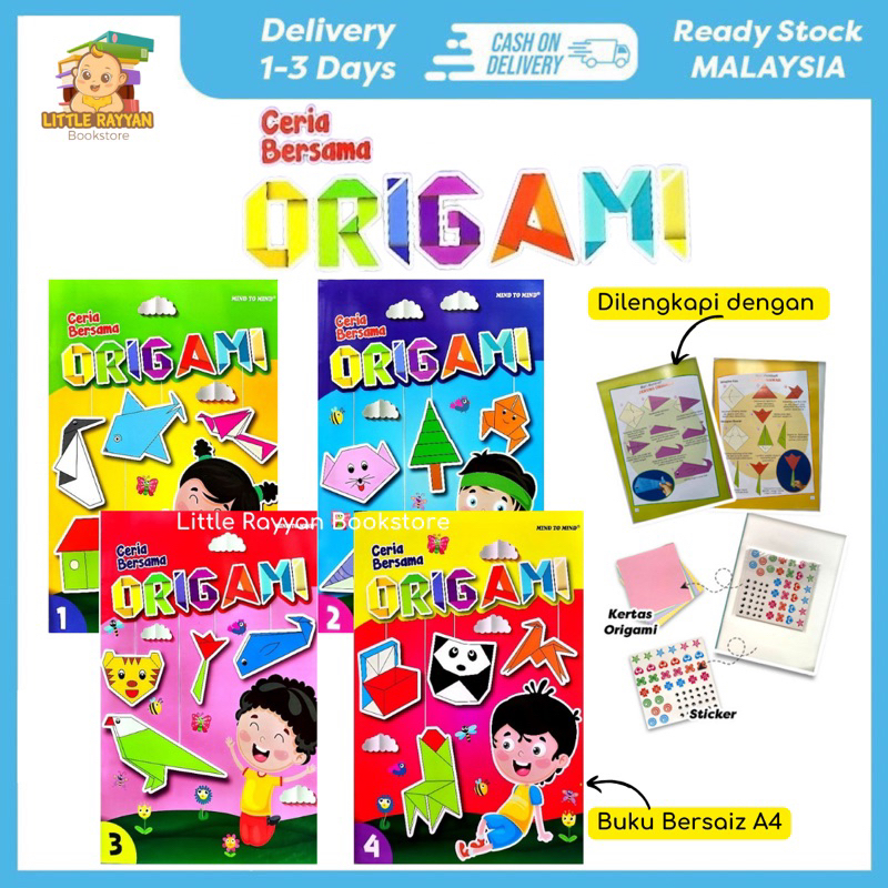 BUKU CERIA BERSAMA ORIGAMI SET 1-4 | BUKU ORIGAMI TADIKA/PRASEKOLAH ...