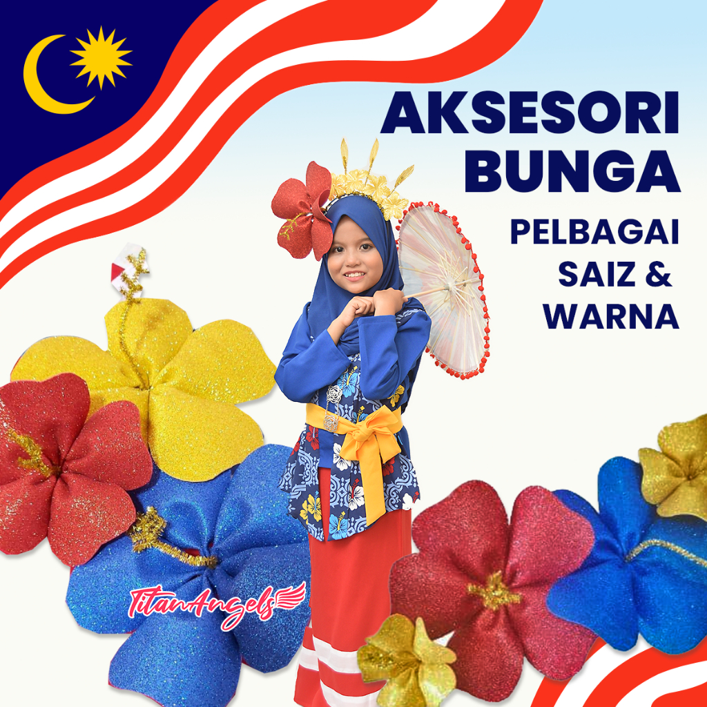 Bunga Merdeka Kanak2 Bunga hiasan kepala aksesori bunga | Shopee Malaysia