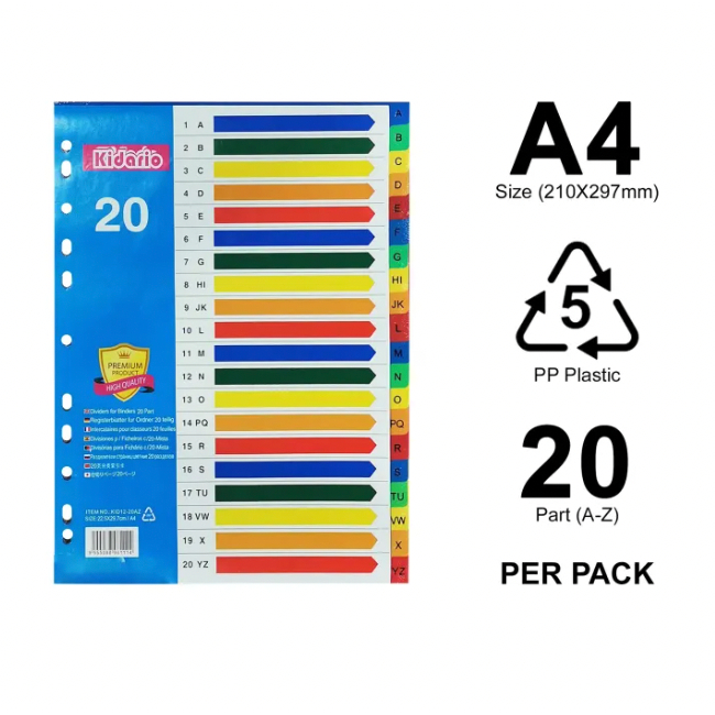 🔥CLEARANCE SALE🔥100% Brand New A4 Kidario Binder Dividers Index Paper ...