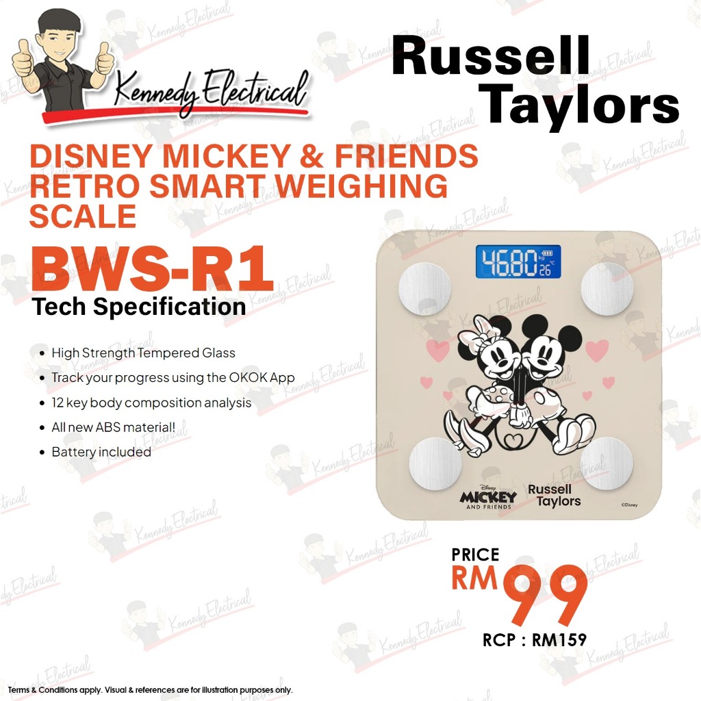 Russell Taylors Disney Mickey And Friends Retro Smart Weighing Scale ...