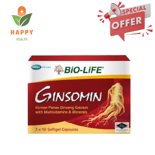 BIO-LIFE GINSOMIN SOFTGELS 30'S - Multivitamin Minerals & Ginseng ...