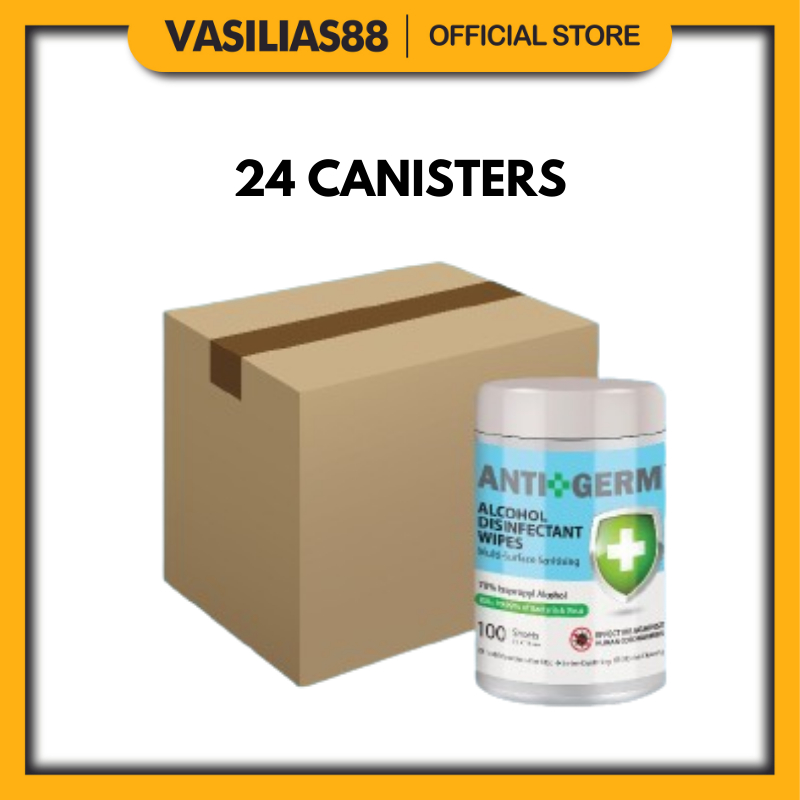 [ORIGINAL] ANTIGERM ALCOHOL DISINFECTANT WIPES (100's x 24 CANISTERS ...