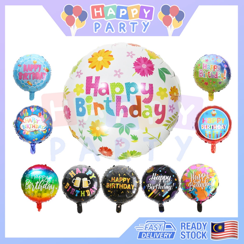 🎈READY STOCK🎈18 Inch Foil Balloon Happy Birthday Belon Selamat Hari ...