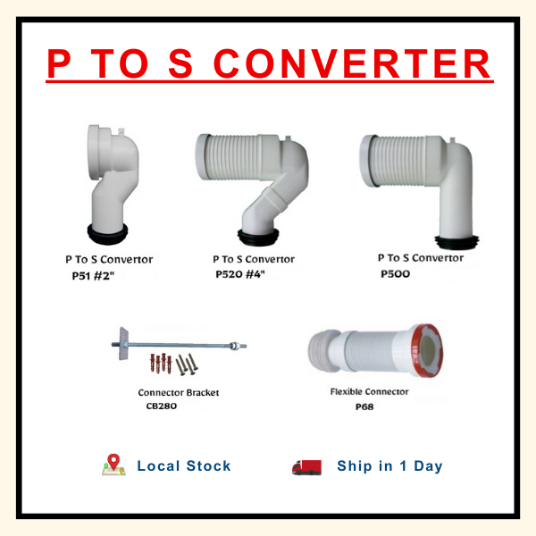 WATER CLOSET P TO S Converter Connector Bracket Flexible Connector ...
