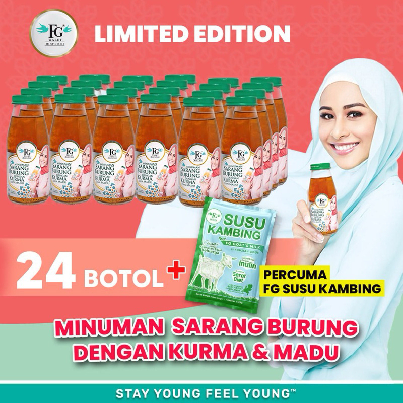 [ NEW 24 BOTTLE ] FG Walet Bird's Nest W Kurma Madu 180ML [ Limited ...
