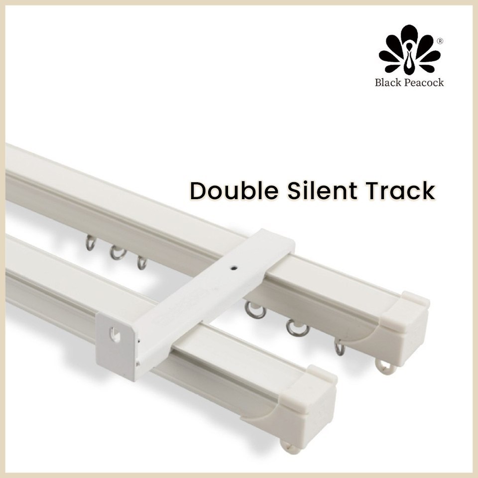 BlackPeacock【Ready Stock】Double Curtain Track/Railing Langsir/ Wall ...