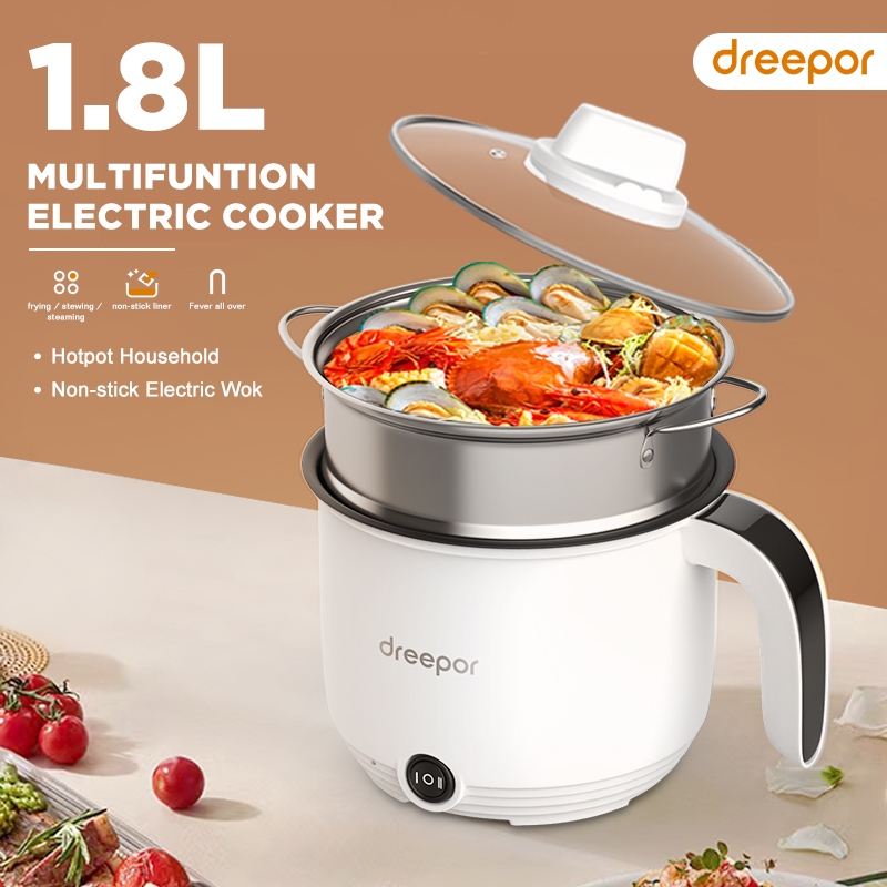 Dreepor Periuk Nasi Mini 1.8L Elektrik Periuk Panas Tidak Melekat Kecil ...