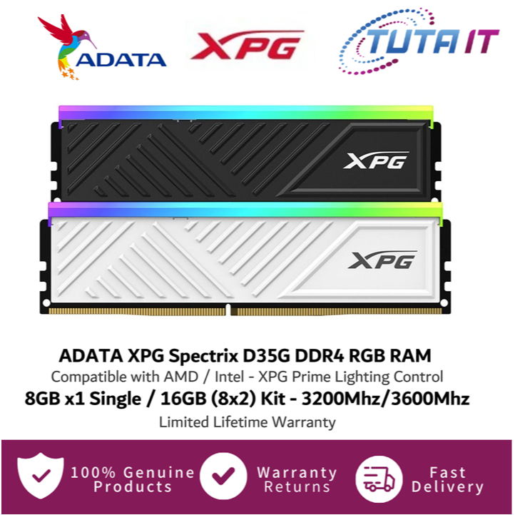 ADATA XPG SPECTRIX D35G 8GB DDR4 3200MHZ / 16GB ( 8*2) 3600MHZ DDR4 ...