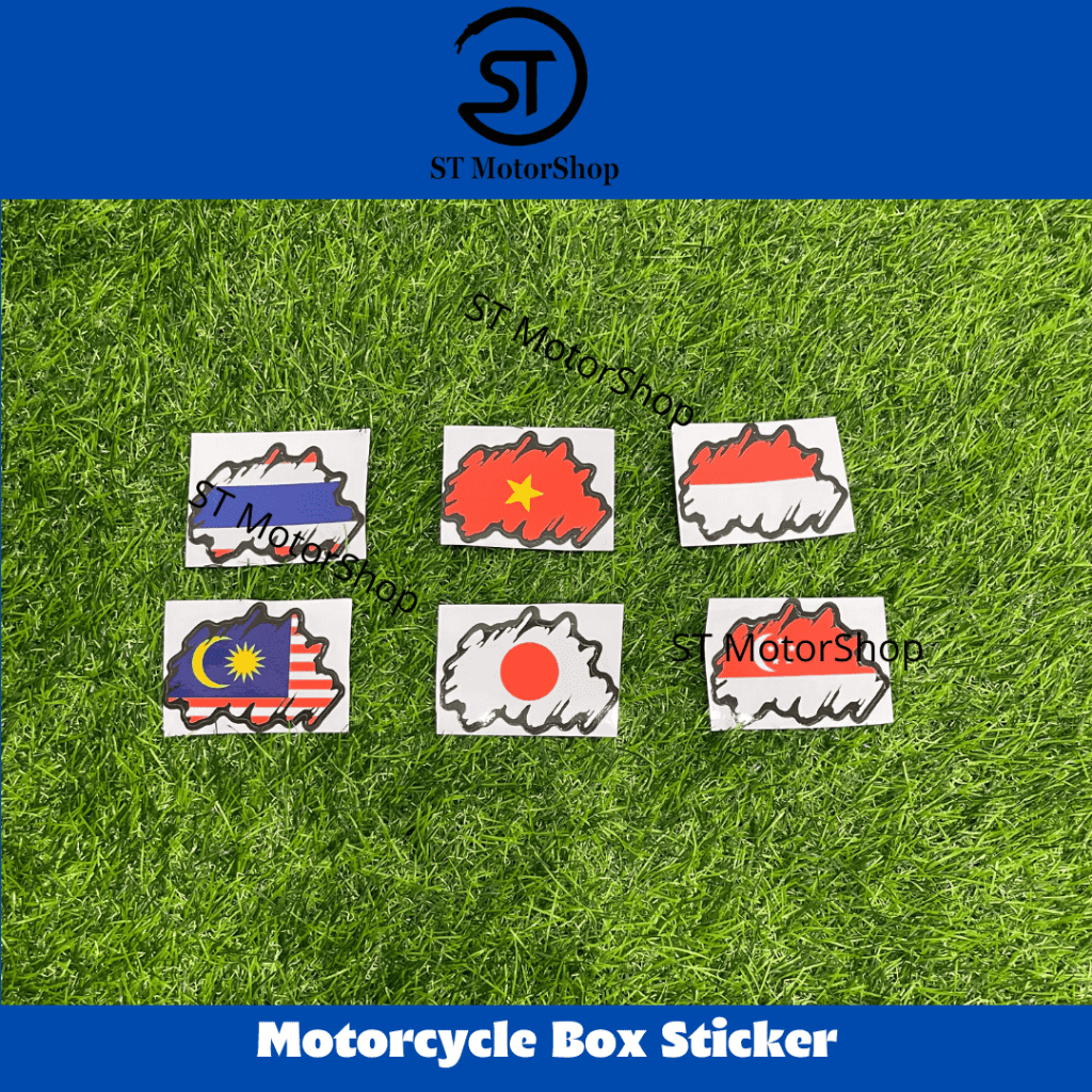 Sticker Box Motorcycle 3M Sticker National Flag Negara Stiker Motor Box ...
