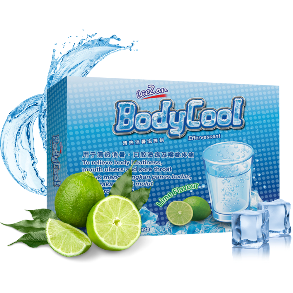 Ice zon body cool effervescent lime/blackcurrant 5s cool down body heat ...