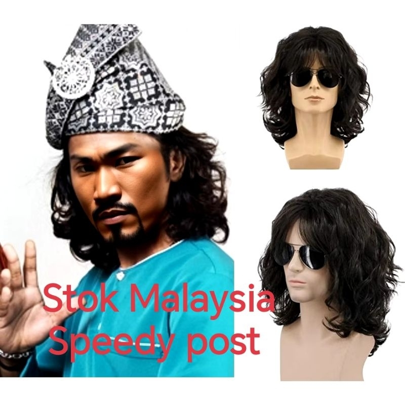 STOK MALAYSIA COSPLAY WIG RAMBUT RETRO RETRO WIG ROCK WIG MEN RETRO WIG ...