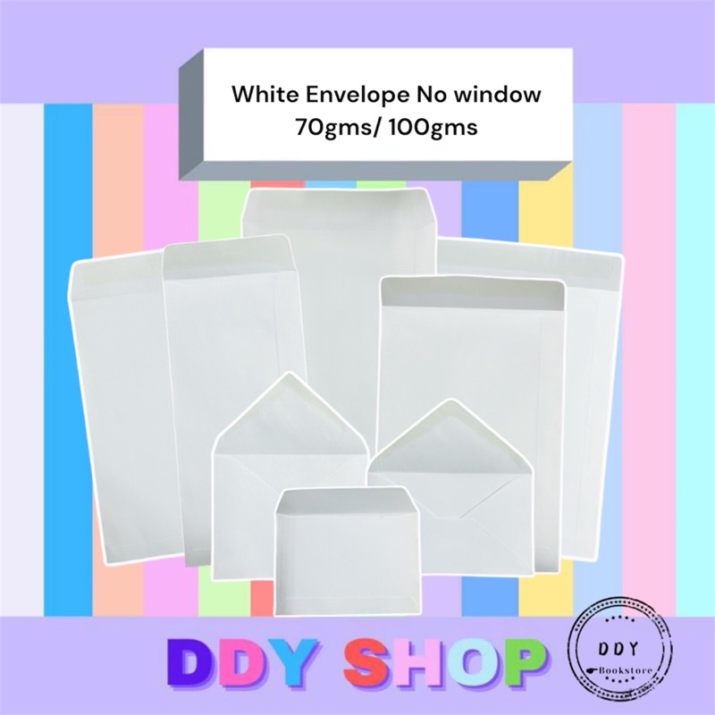 White Envelope No window 70gms/ 100gms / Sampul Surat | Shopee Malaysia