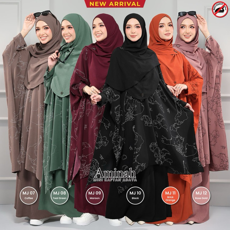 Mini Kaftan Abaya Jubah Aminah Premium Muslimah Ironless Umrah Travel ...
