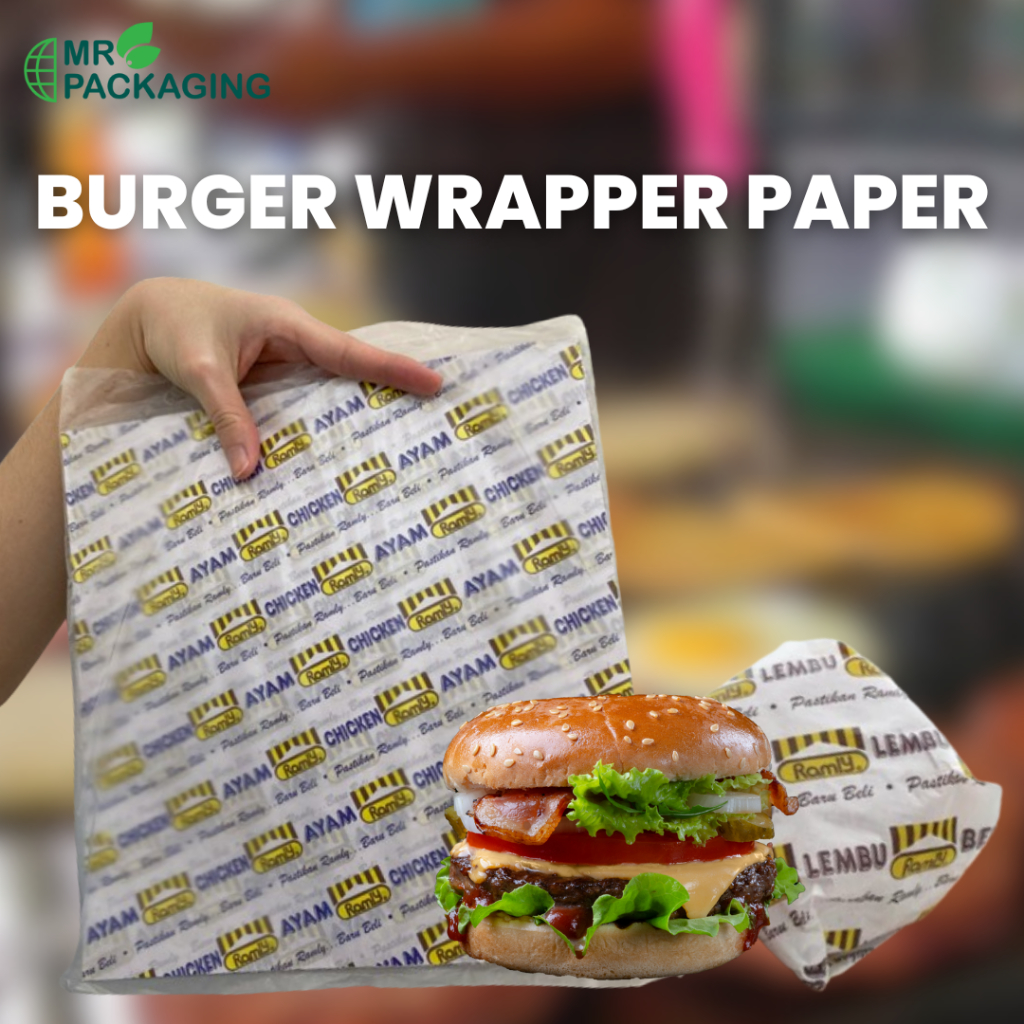 【RAMLY】Food Wrapped Burger Paper/Kertas Balut,Burger (Ayam / Lembu ...