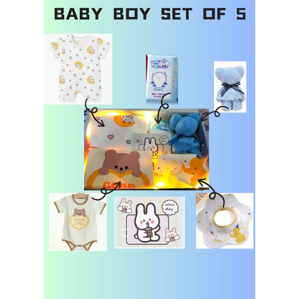 Full moon baby gift sets 0-3months (BOY)男宝宝满月礼盒 | Shopee Malaysia