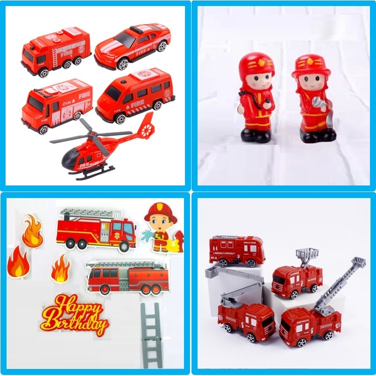 Fireman Bomba Cake Topper Toy Truck Decoration | Shopee Malaysia
