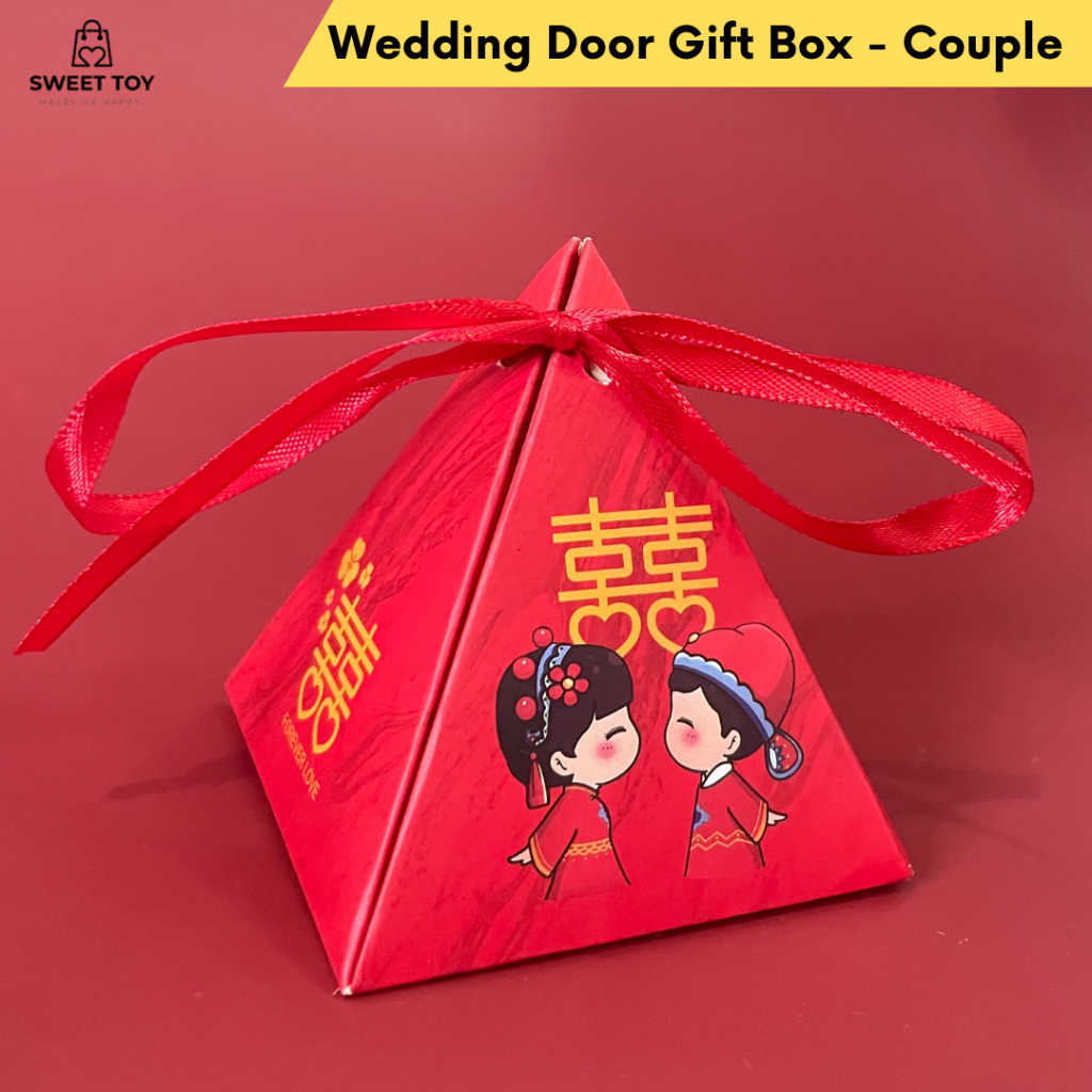 10PCS Small Triangle Wedding Door Empty Gift Box Candy Chocolate Red ...