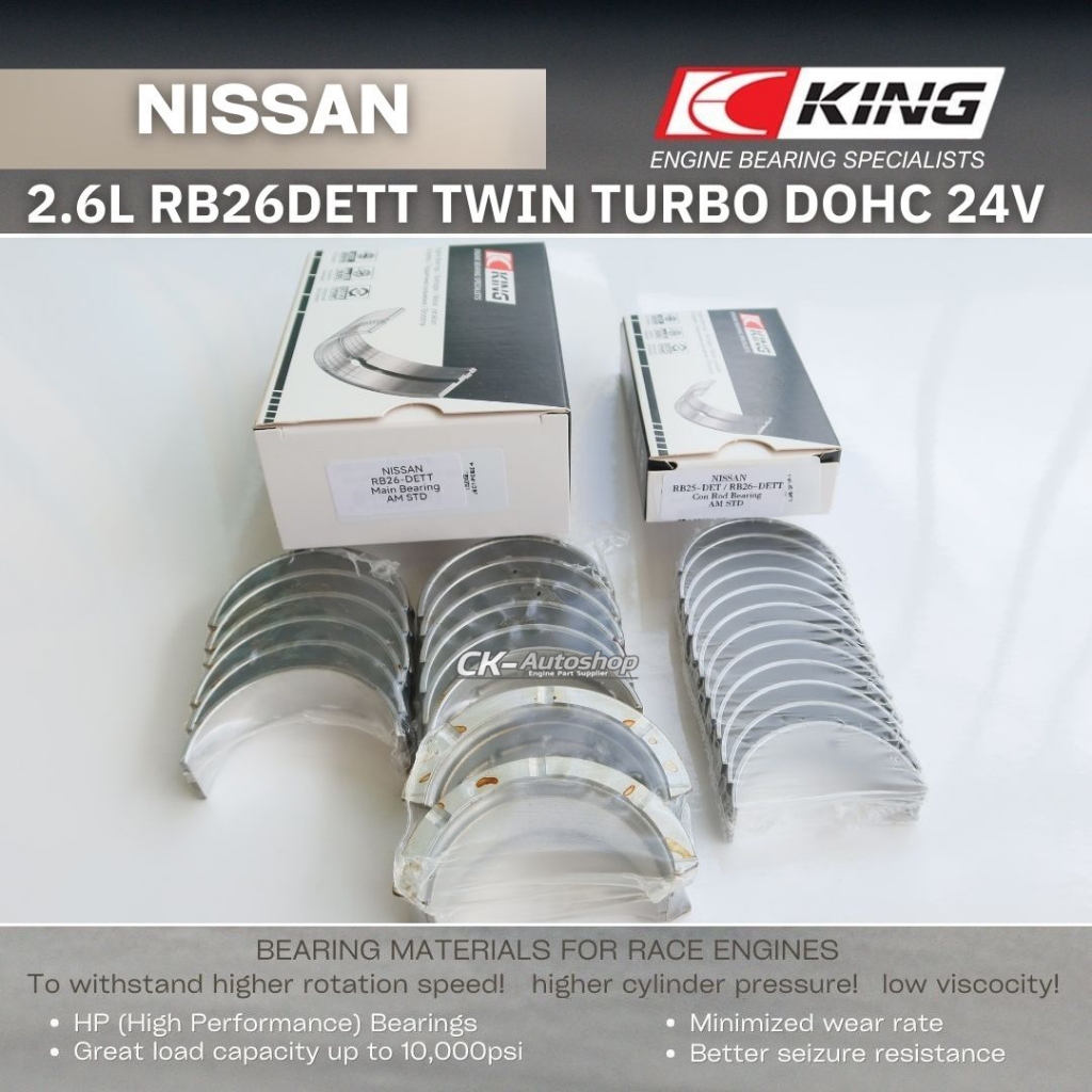 KING Bearing NISSAN 2.6L RB26 RB26DETT for Skyline GTR R32 R33 R34 ...