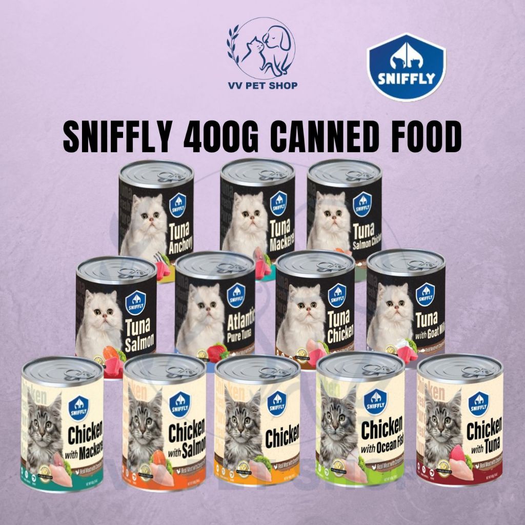 【Ready Stock】Sniffly 400g Canned wet food-Makanan Basah 400g(Tuna ...