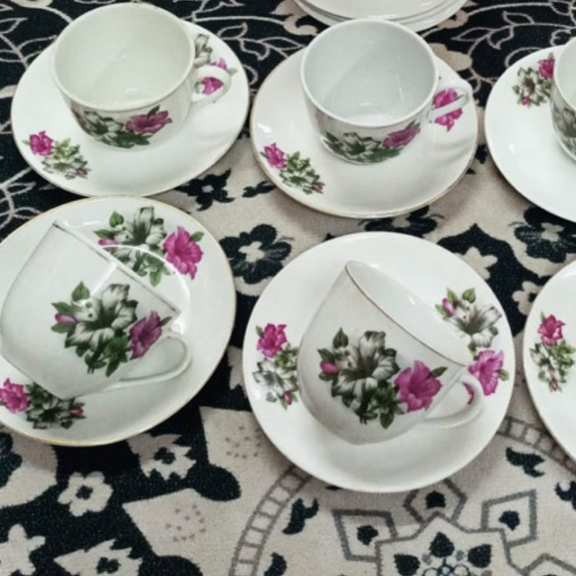 CAWAN BUNGA KANGKUNG DAN PIRING 💯 ORI | Shopee Malaysia
