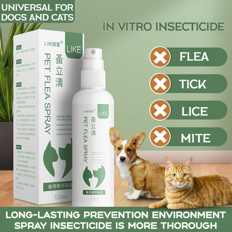 Pet Flea and Tick Control Spray for Cat and Dog For Fleas & Ticks Kurap Gatal Luka Kulit Fungus ...