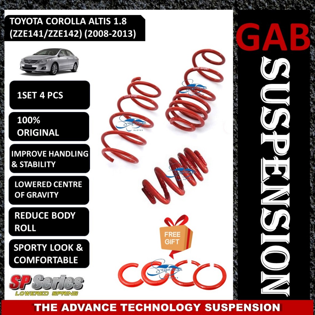 ORIGINAL SET GAB SPORT SPRING WITH (FOC) FREE GIFT !! TOYOTA COROLLA ...