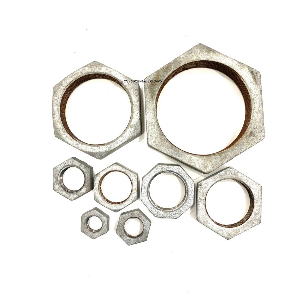 15mm (1/2") ~ 50mm (2") Galvanized Iron (GI) Pipe Fitting Lock Nut ...