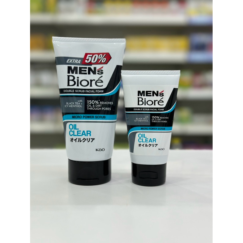 Men’s Bioré Double Scrub Facial Foam Oil Clear (50g/150g) | Shopee Malaysia