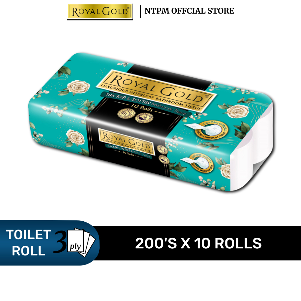 Royal Gold Luxurious Interleaf Toilet Roll (200's x 10 Rolls) | Shopee ...