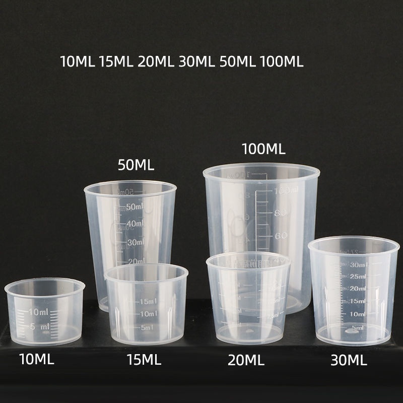 10/15/20/30/50/100ml Measuring Cup Scale Plastic Clear Plastik ...