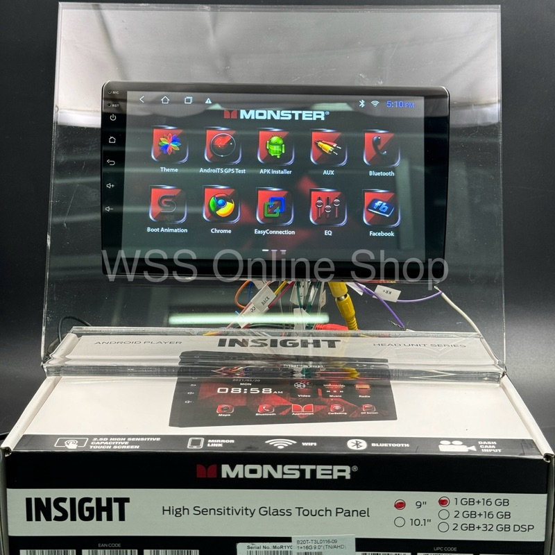 Monster Insight Head Unit [1+16GB] Android Car Player (Complete with ...