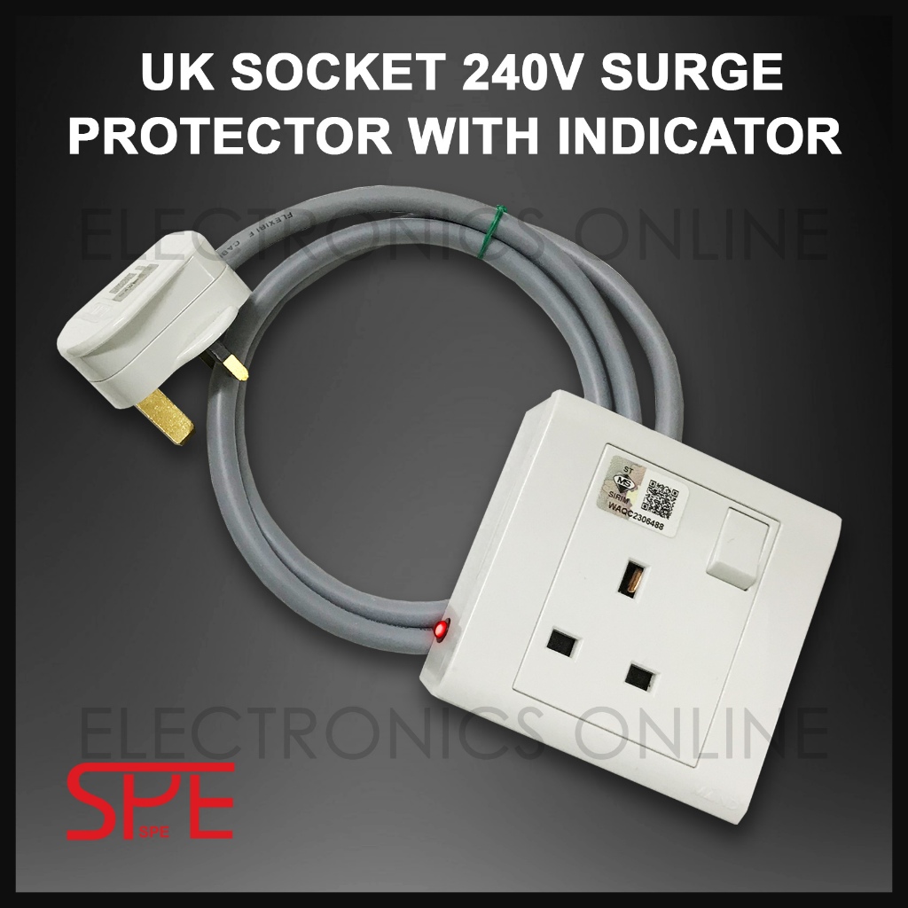 SPE AC Lightning Surge Protector With LED Indicator Perangkap Kilat UK ...