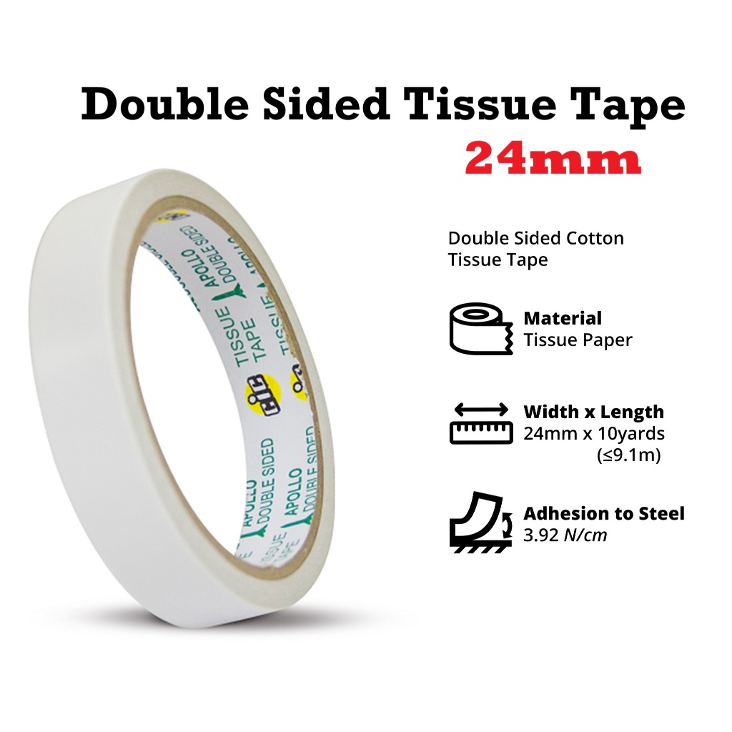 Double Sided Tissue Tape 24mm | Shopee Malaysia