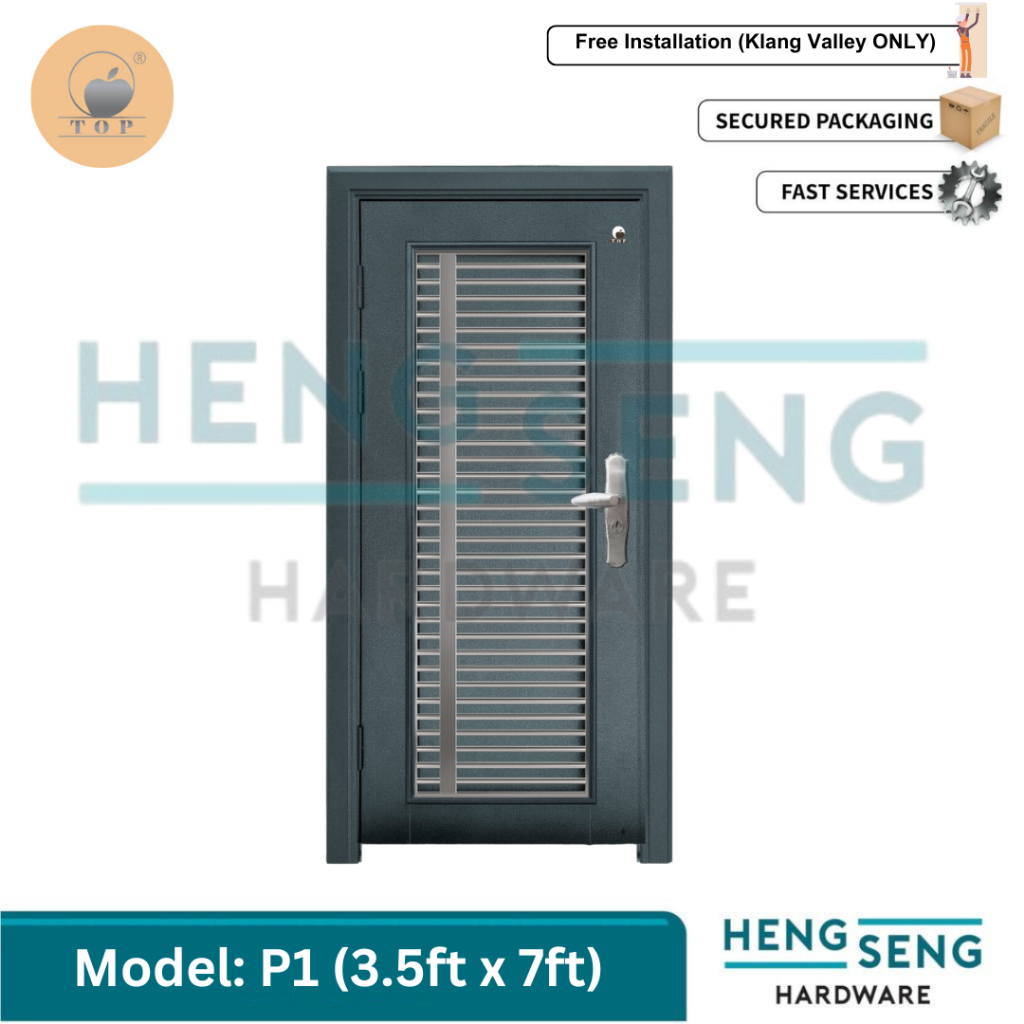 TOP SECURITY DOOR PREMIUM SERIES P1 3.5FT X 7FT INCLUDED INSTALLATION ...