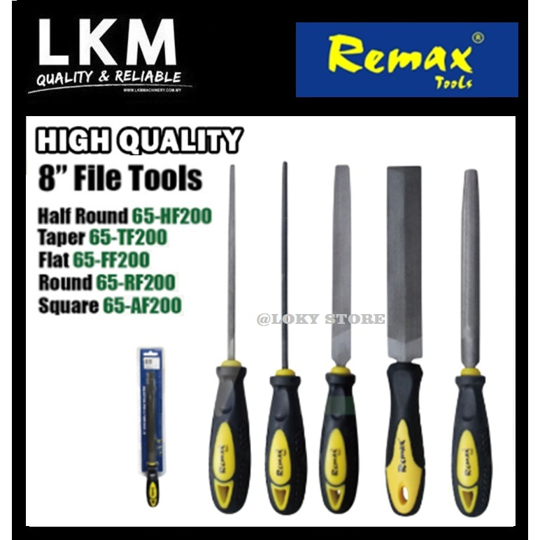 Remax 8" 200mm Hand file Half round / Flat / Round / Square file KIKIR ...