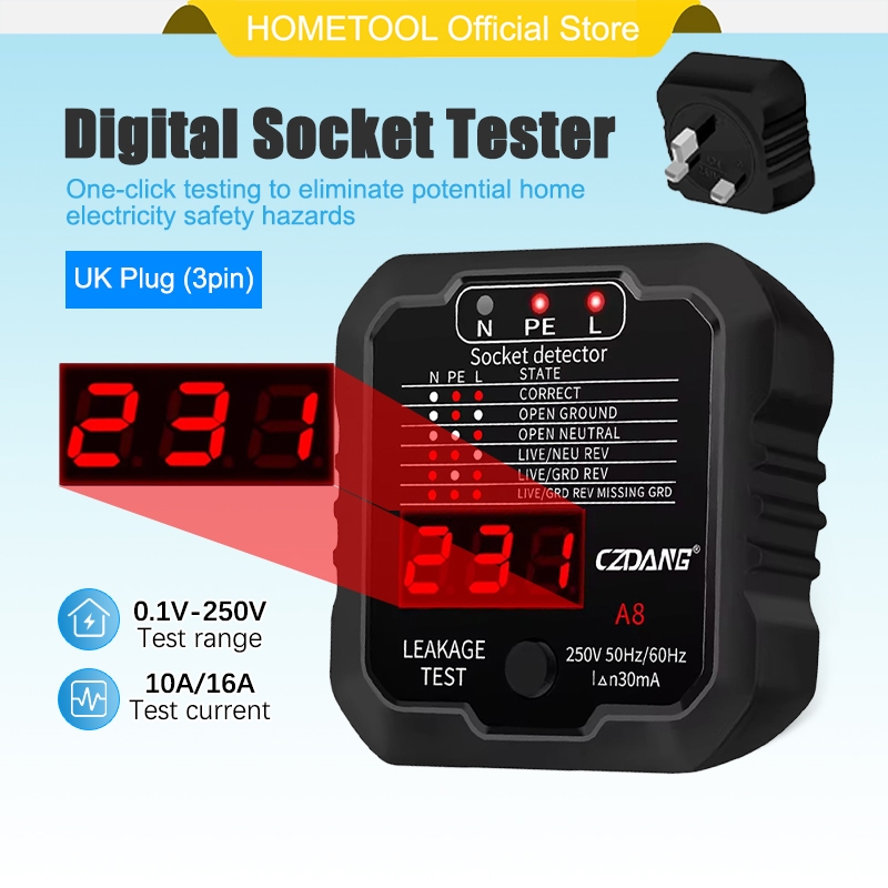 Socket Tester Professional Voltage Test Digital Socket Automatic ...