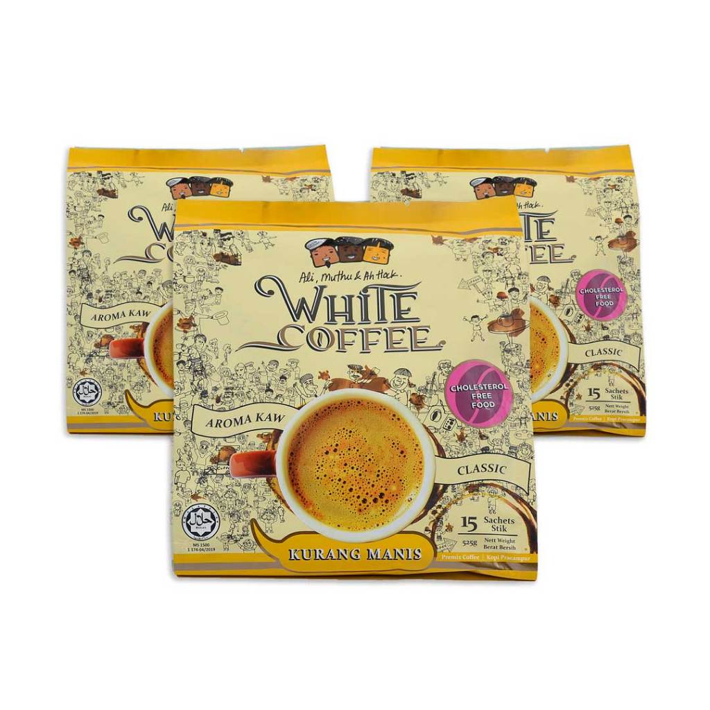 Ali, Muthu & Ah Hock 3 in 1 Kurang Manis White Coffee (3 Packet Bundle ...