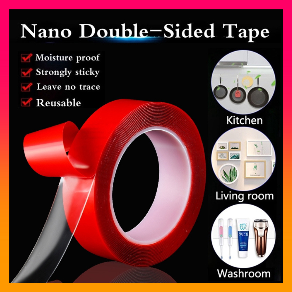 3M Quality Acyclic Transparent Double Side Tape | Shopee Malaysia