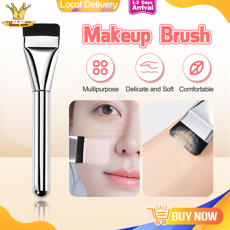 Foundation Brush Ultra-Thin Solid Handle Professional Flat Makeup Brush ...