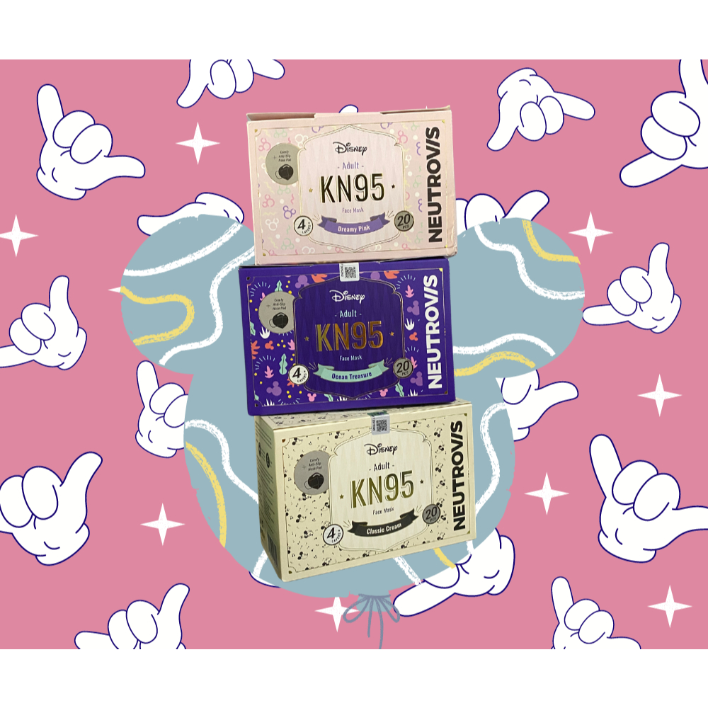 Topeng Muka Unggul Disney KN95 Neutrovis - Klasik Mickey & Minnie Cream ...