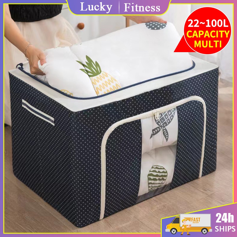 22L~100L Oxford Foldable Extra Large Detachable Storage Box with Steel ...